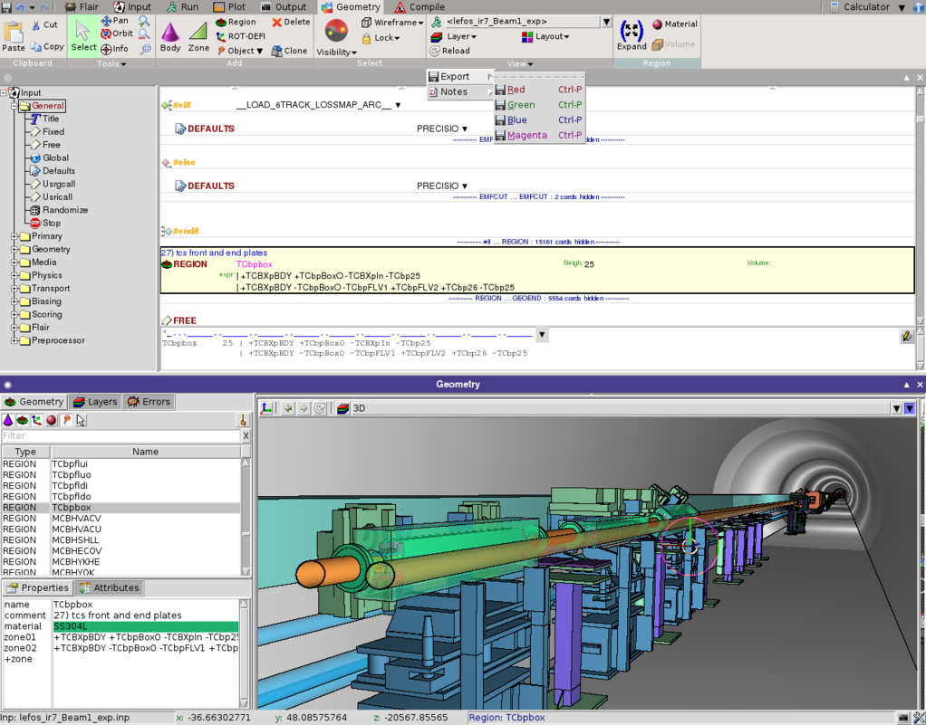 The Flair Graphical User Interface | The official CERN FLUKA website